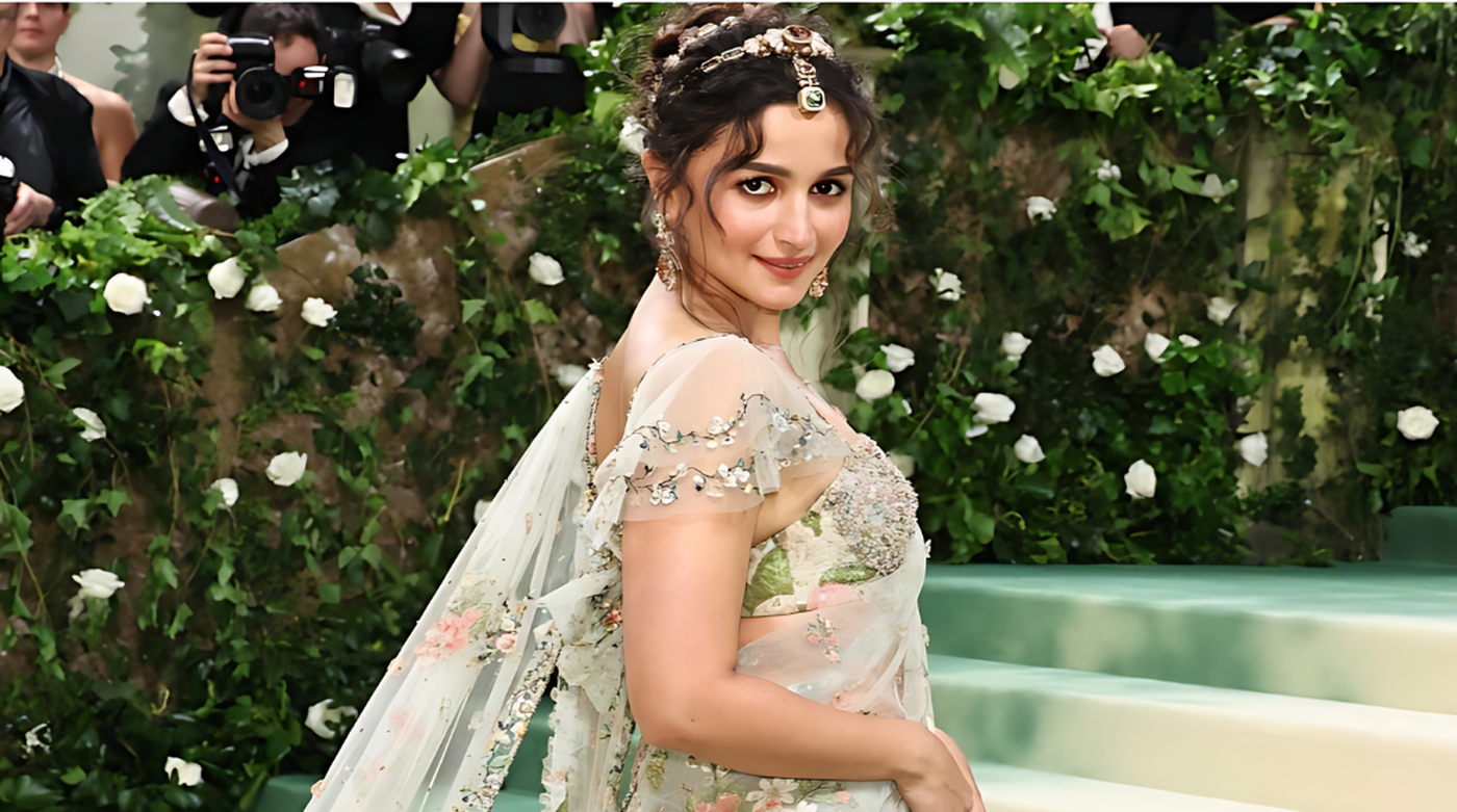 At the Met Gala 2024, Alia Bhatt looks lovely in a Sabyasachi Saree